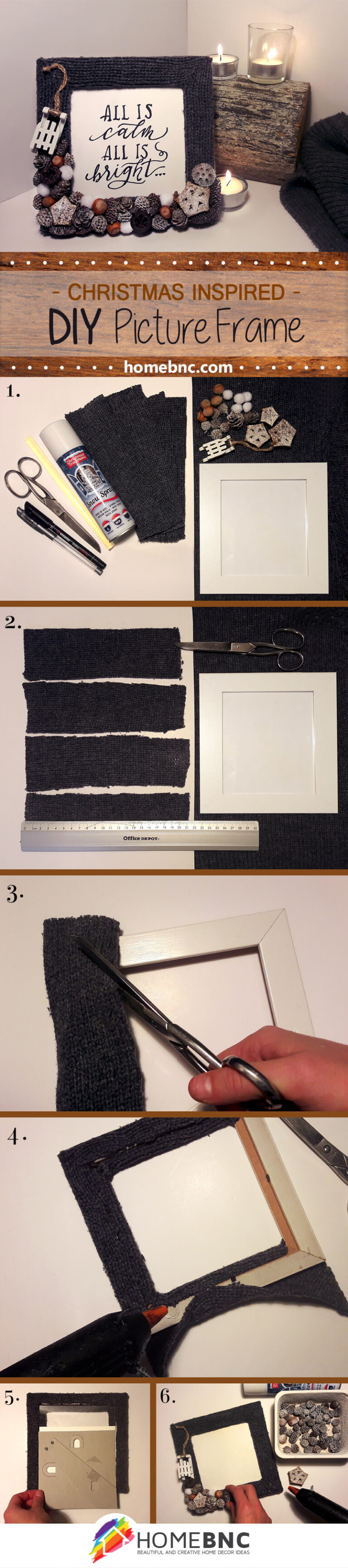 Christmas Inspired DIY Picture Frame — Homebnc