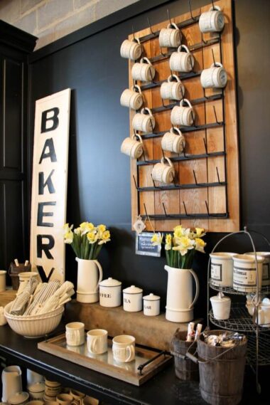 45+ Coffee Mug Organization Ideas Using Shelf Risers & Hooks