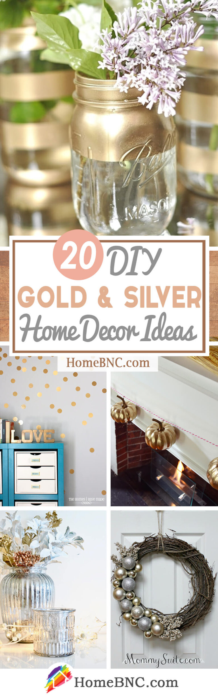 20 Best DIY Silver and Gold Decor Ideas for 2021